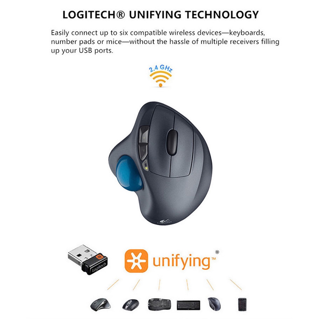 Original Logitech M 560 อุปกรณ์ติดตามแบบไร้สาย Usb 2 . 4 Ghz ...