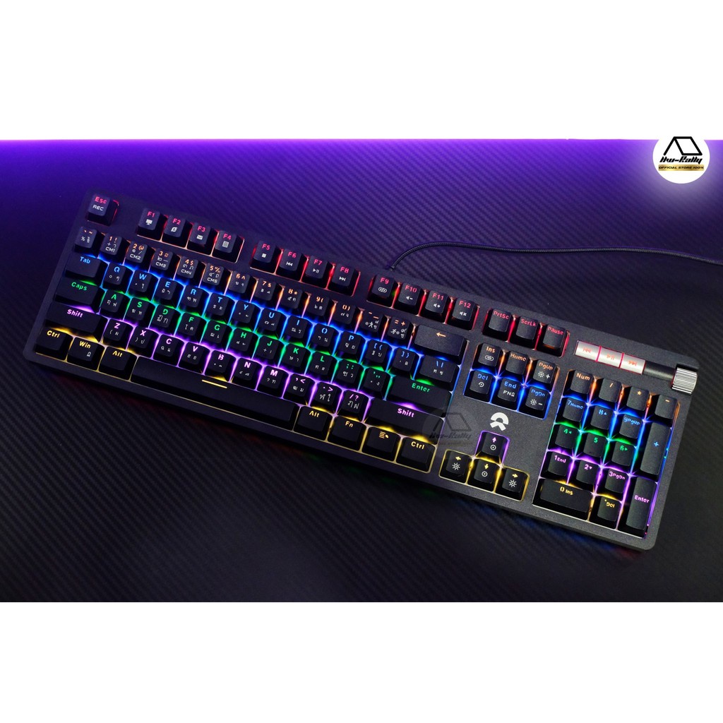 มีของแถมคีย์บอร์ดบลูสวิตช์แท้ ไฟFull RGB ไฟรอบตัว ปรับไฟได้ทุกปุ่ม ...
