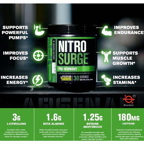 Jacked Factory Nitro Surge 30Servings เพิ่มแรง เพิ่มกล้าม เพิ่มพละกำลัง ...