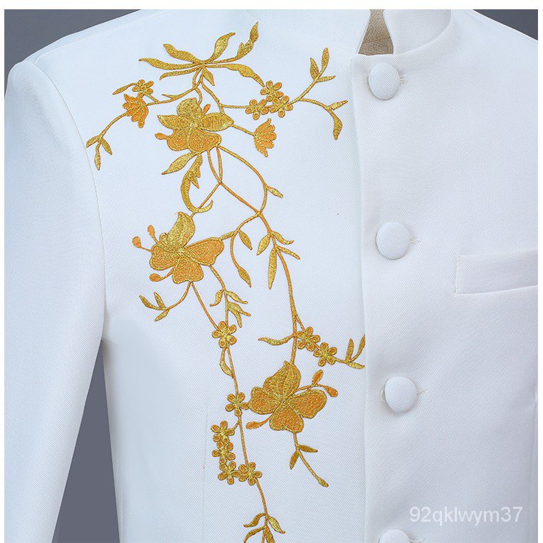 S2XL Mens Chinese Traditional Samfu Suit White Black Blue Red Formal ...