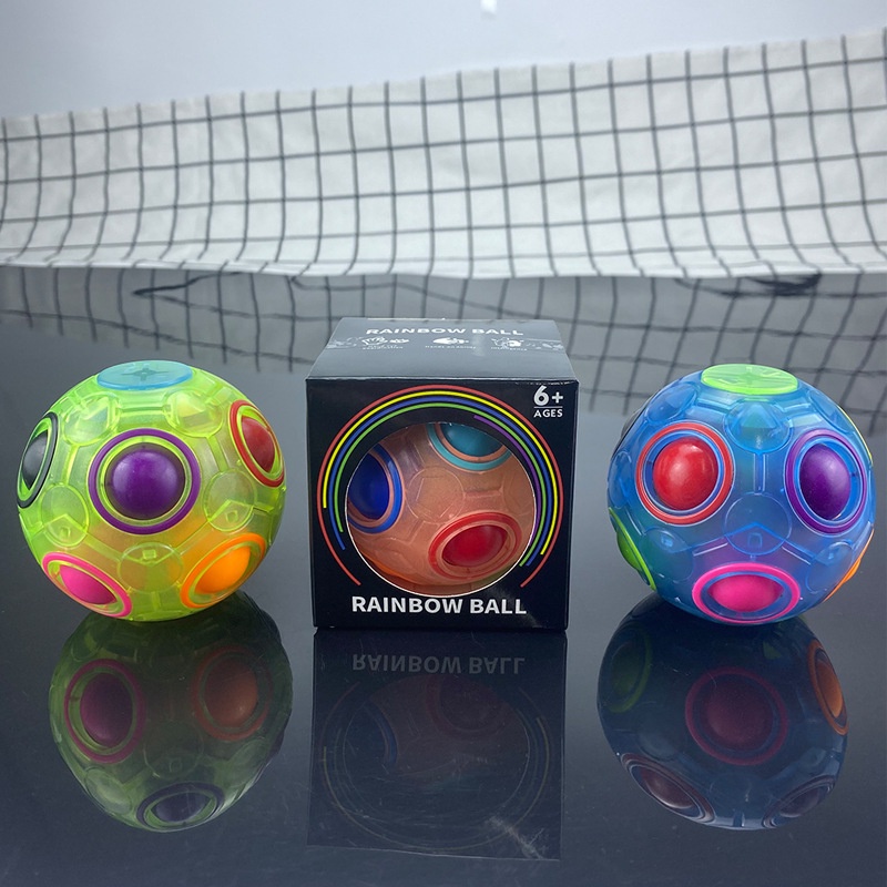 Rainbow Ball Intelligence Round 12 Hole Decompression Puzzle Luminous ...