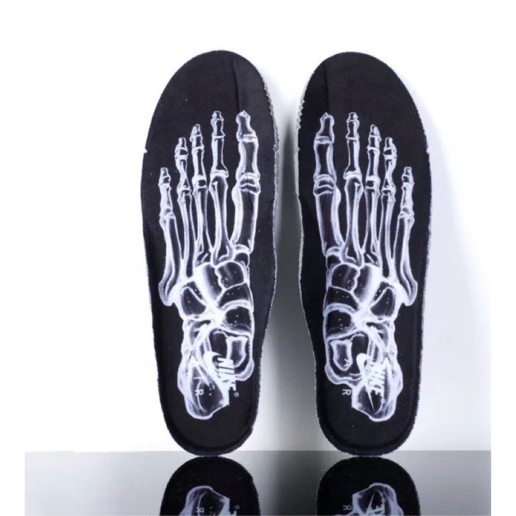 Spot Nike Air Force 1 Skeleton Halloween Black Skeleton Black Feet ...
