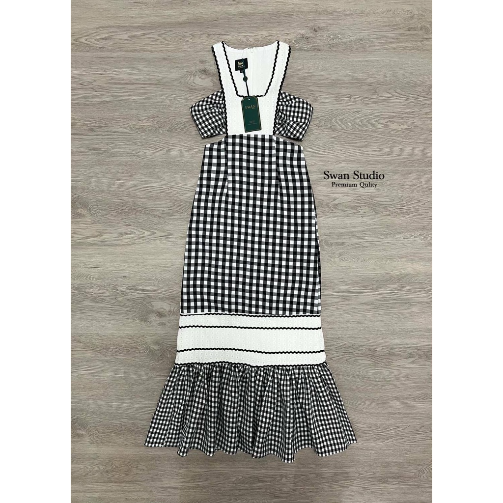 S26 พร้อมส่ง เดรสสก็อตทรงหางปลา ป้าย Swan - pn_fashionshop1213 - ThaiPick
