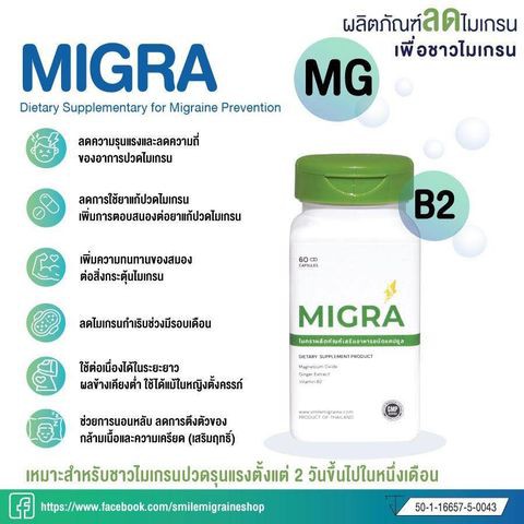 [SET] ลดปวดไมเกรนที่มาพร้อมประจำเดือน MIGRA MINI + MIGRA G ...