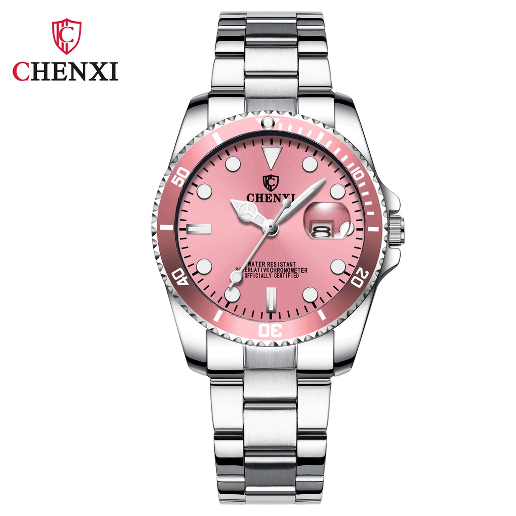 Chenxi CHENXI พร้อมส่ง นาฬิกาข้อมือควอตซ์แฟชั่น สายแสตนเลส กันน้ํา มีปฏิทิน สีเขียว สําหรับบุรุษ ...