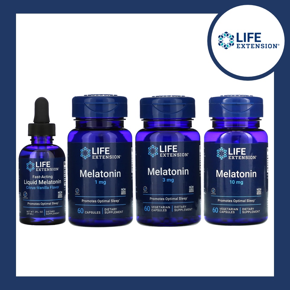 Life Extension Melatonin เมลาโทนิน นอนหลับ 300 500 750 mcg 1 3 5 10 mg ...