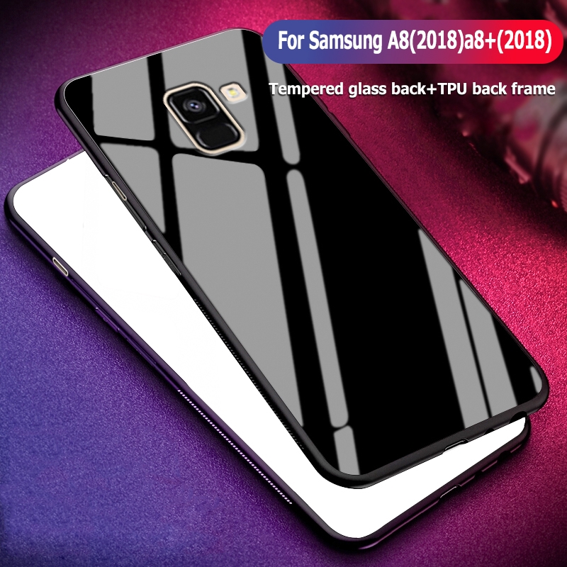 เคสโทรศัพท์มือถือสีพื้นสําหรับ Samsung Galaxy A8 A8 Plus 2018เคส ...