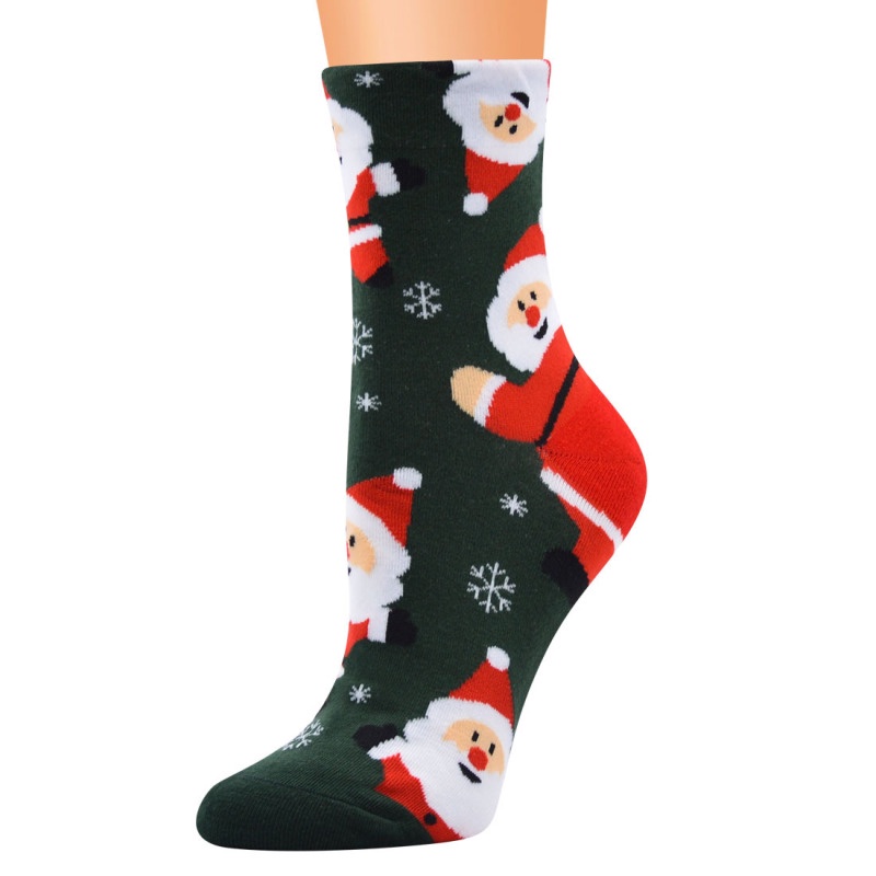 Urgot 6 Pairs Women Cotton Cartoon Christmas Socks Cute Santa Claus ...