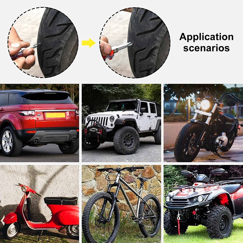 PECHAM 10pcs ตะปูซ่อมยางสูญญากาศ เครื่องมือซ่อมรถยนต์ ชุดเครื่องมือซ่อมแซมยางรถจักรยานยนต์ ...