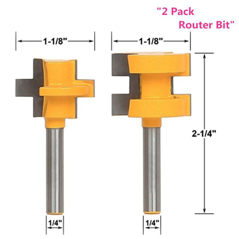 2Pcs Tongue & Groove Huge Crown Molding Router Bit 1/4 inch Shank Wood ...