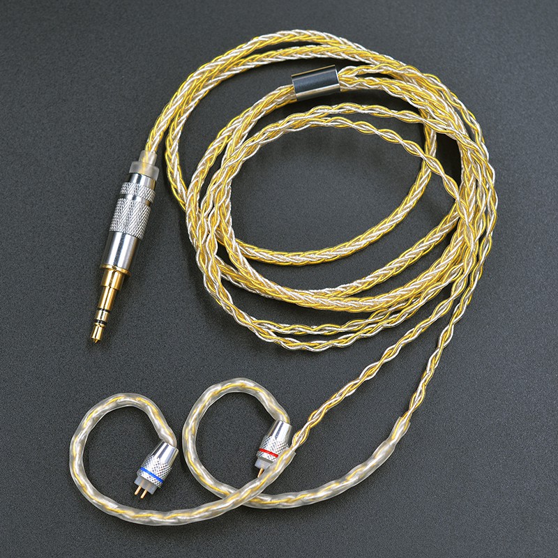 KZ Gold Silver Mixed Cable 200 Core Upgrade Cable 2PIN 0.75mmMMCX ...