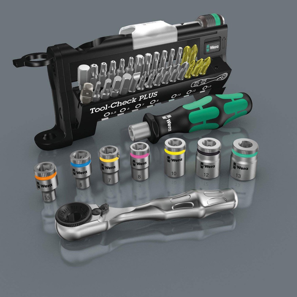 WERA Tool-Check Plus Bit Ratchet Set with Sockets - Metric 056490 ...