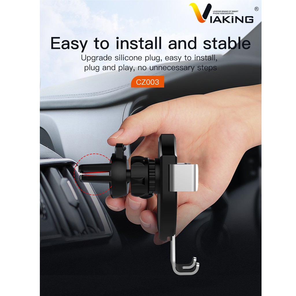 VIAKING ที่วางโทรศัพท์ในรถยนต์ ชาร์จได้ รองรับชาร์จไร้สาย WXCV01 Car ...