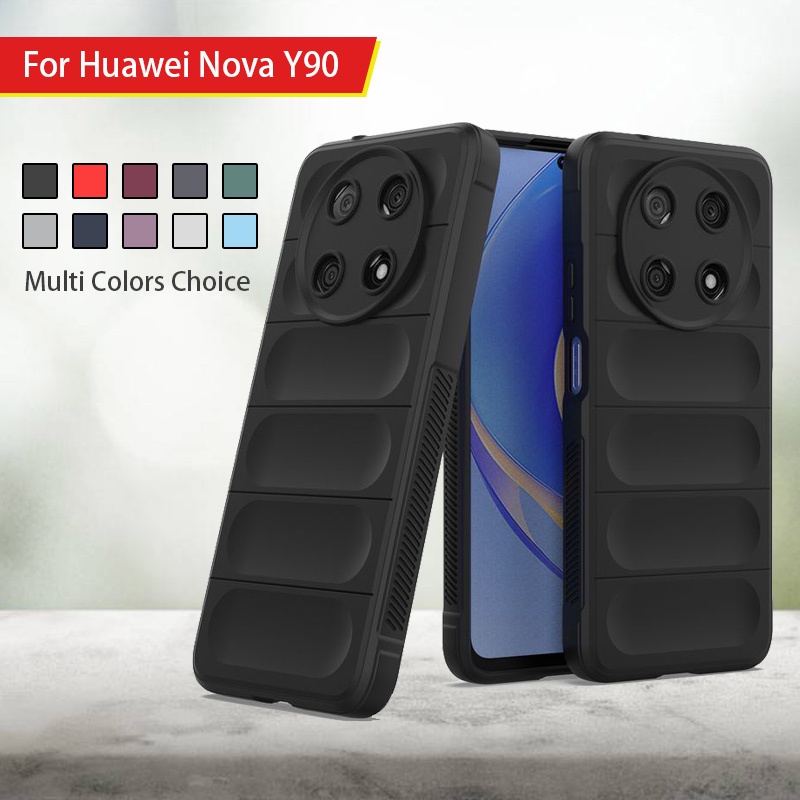 เคสโทรศัพท์มือถือหนัง กันกระแทก เรียบง่าย สีพื้น หรูหรา สําหรับ Huawei ...