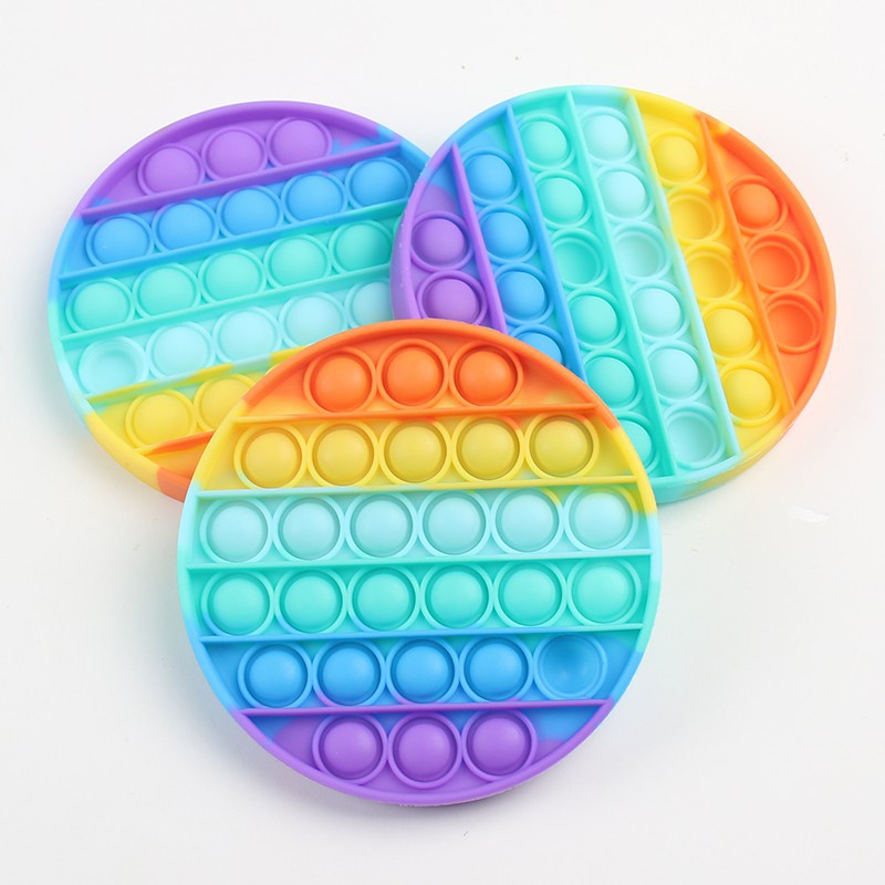 Best SellerNew Rainbow Pop It Round Fidget Kids Toy Push Bubble Stress ...