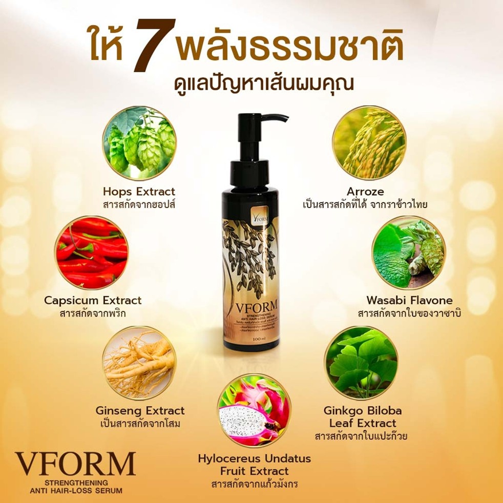 VForm Strengthening anti Hair-loss Serum ซื้อ 1 แถมฟรี 3 ขวด แชมพู VForm i5 Shampoo 3 ขวด สุ่ม ...