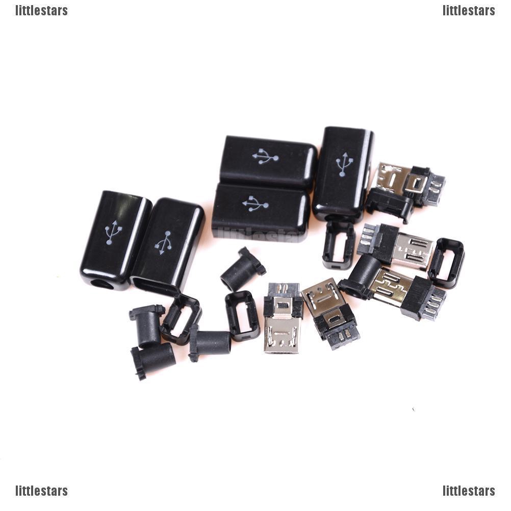 {LUV} 5PCS/set DIY Micro USB Plug Male Solder Mount Assembly Replace ...