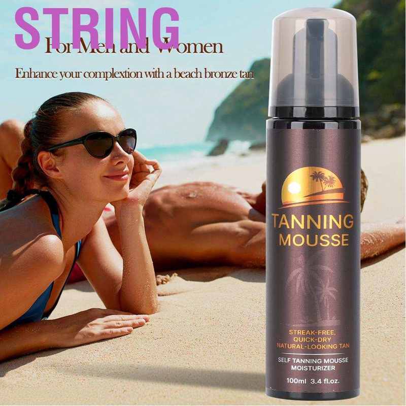 String ALIVER 100ml Self Tanner Body Black Bronze Long Lasting Sunless Tanning Mousse ...
