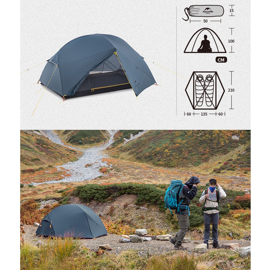 Naturehike Mongar 2 Adventure 15D Nylon 1.6kg Tent (รับประกันของแท้ ...