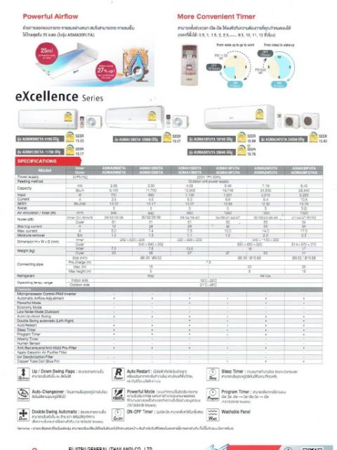 แอร์FUJITSU รุ่น Excellence series เบอร์ 5 ส่งฟรี - bigbenjy - ThaiPick