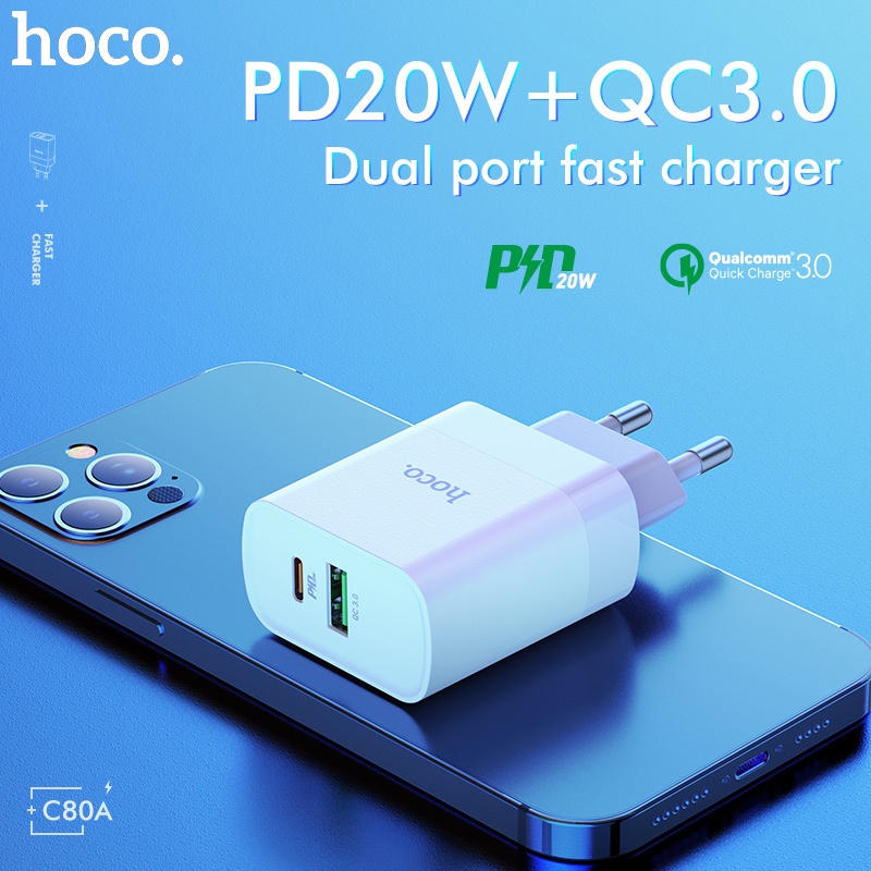 หัวAdapter ชาร์จแท้ศูนย์ Hoco รุ่น C13 Quick QC3.0 Charger(White) - sumaleelucky - ThaiPick