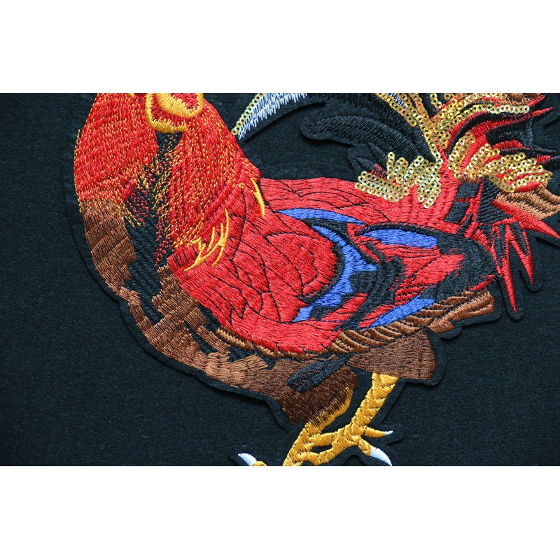 Trendy embroidery rooster patch patch patch fashion large sweater patch ...