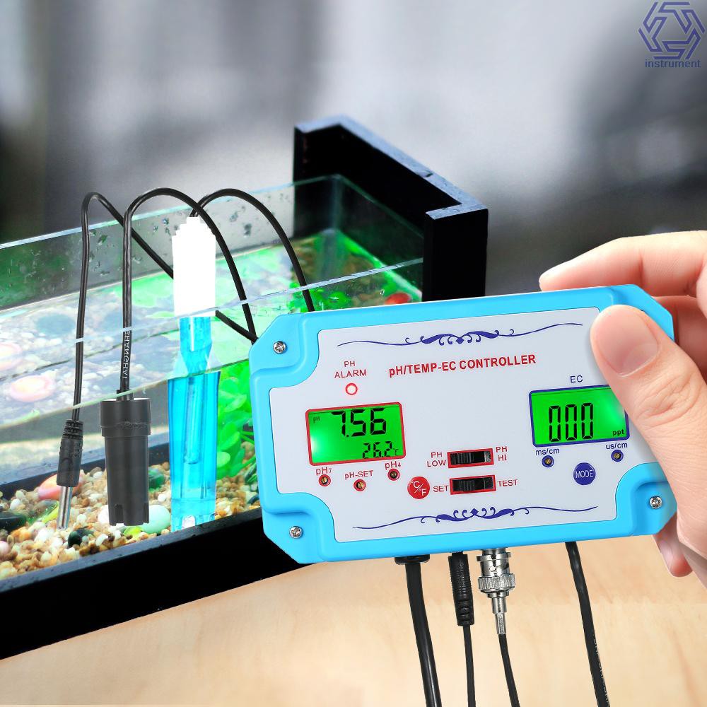 INTU 3 In 1 เครื่องทดสอบคุณภาพน้ำ ค่า pH EC TEMP พร้อมปลั๊กรีเลย์ BNC ...