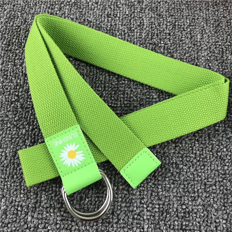 Little Daisy Quan Zhilong เข็มขัดผ้าใบหัวเข็มขัดสองห่วง unisex แฟชั่น ...