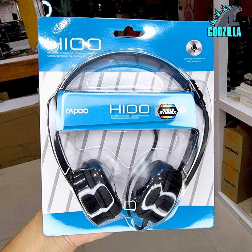 Rapoo รุ่น H100 Wired Stereo Headset (HT-H100P-BK) แถมสายแยก 3.5 mm ...