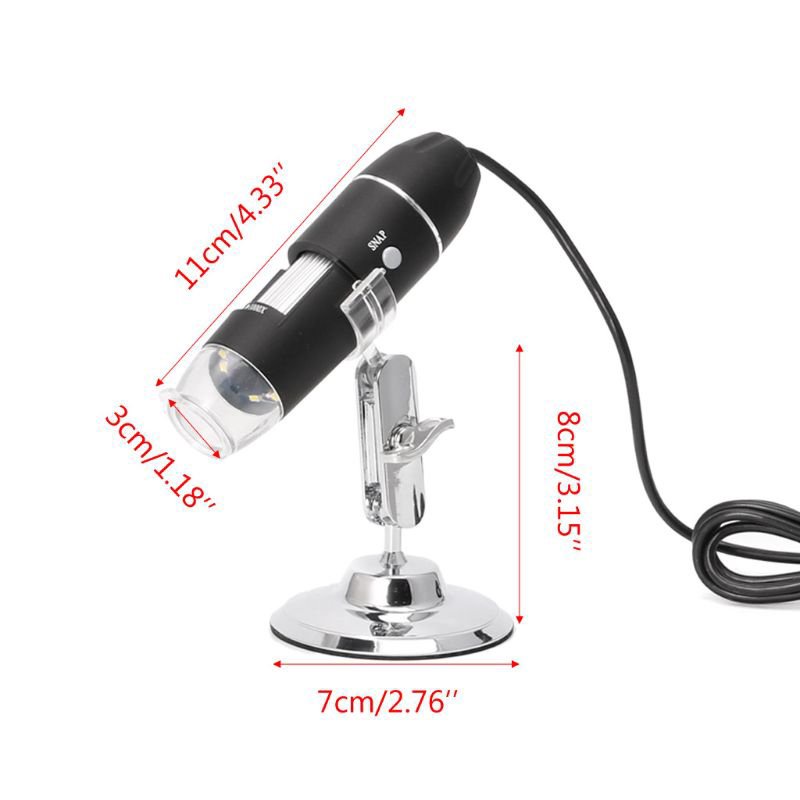 1600X USB Digital Microscope Camera Endoscope 8LED Magnifier with Metal ...