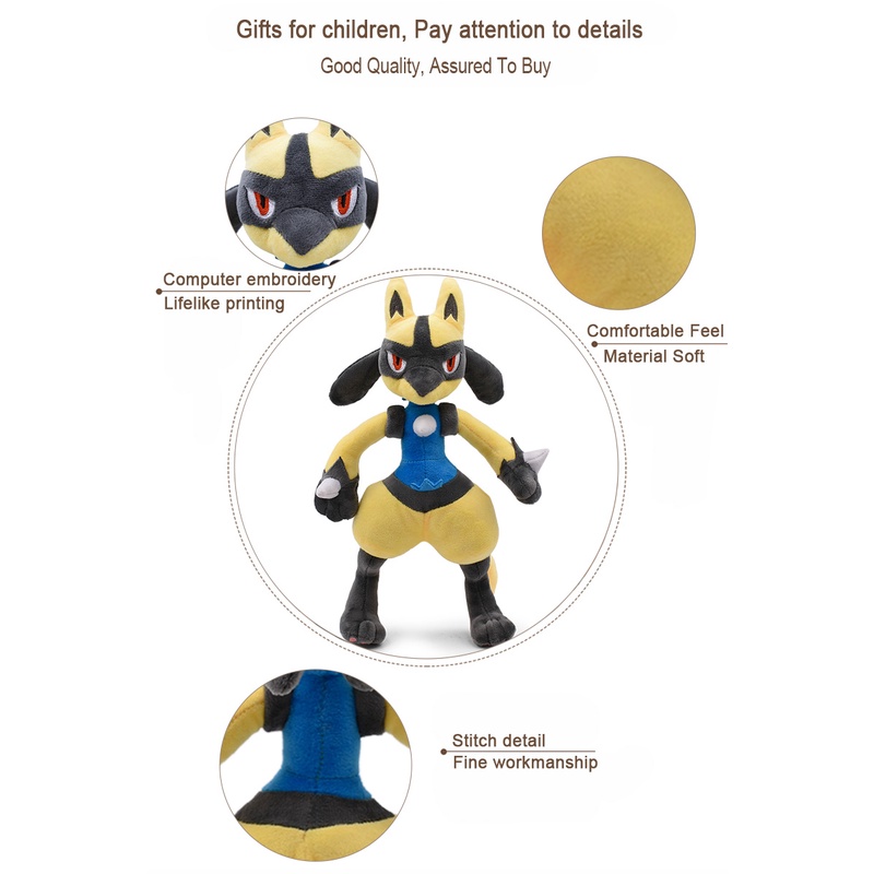 สัตว์เลี้ยงเอลฟ์okemon Anime Kawaii Shiny Lucario lush Doll Cartoon ...