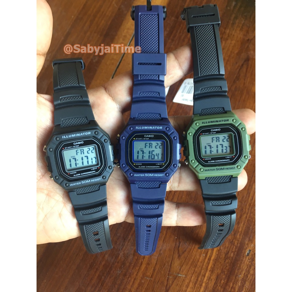 แท้ศูนย์ 100 รุ่นใหม่ Casioแท้ รุ่น W-218H นาฬิกาผู้ชายผู้หญิง Freesize ...