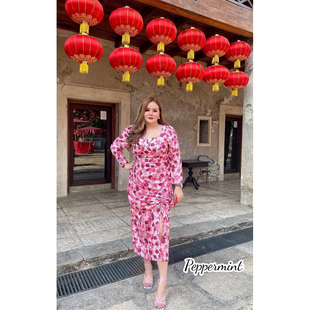 หมด งานพรีเมียม นำเข้า เดรสสาวอวบ กระโปรงทรงรูดหน้า Size XL-6XL Peppermint PlusSize (546 ...