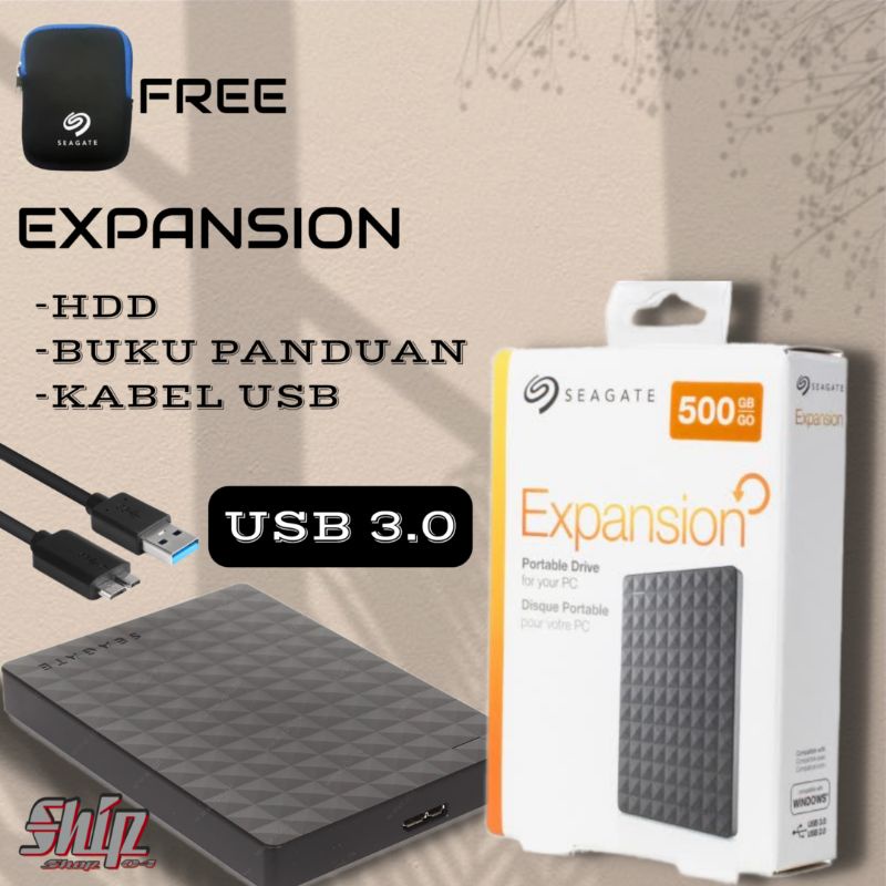 HARDISK EKSTERNAL 500GB EXPANSION USB 3.0 BARU FREE POUCH -HD | Shopee ...