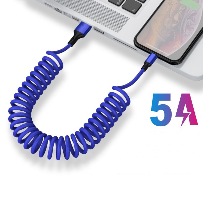 5A Fast Charging Cable / 1.5M Nylon Braided Spring Cables / Type C USB ...