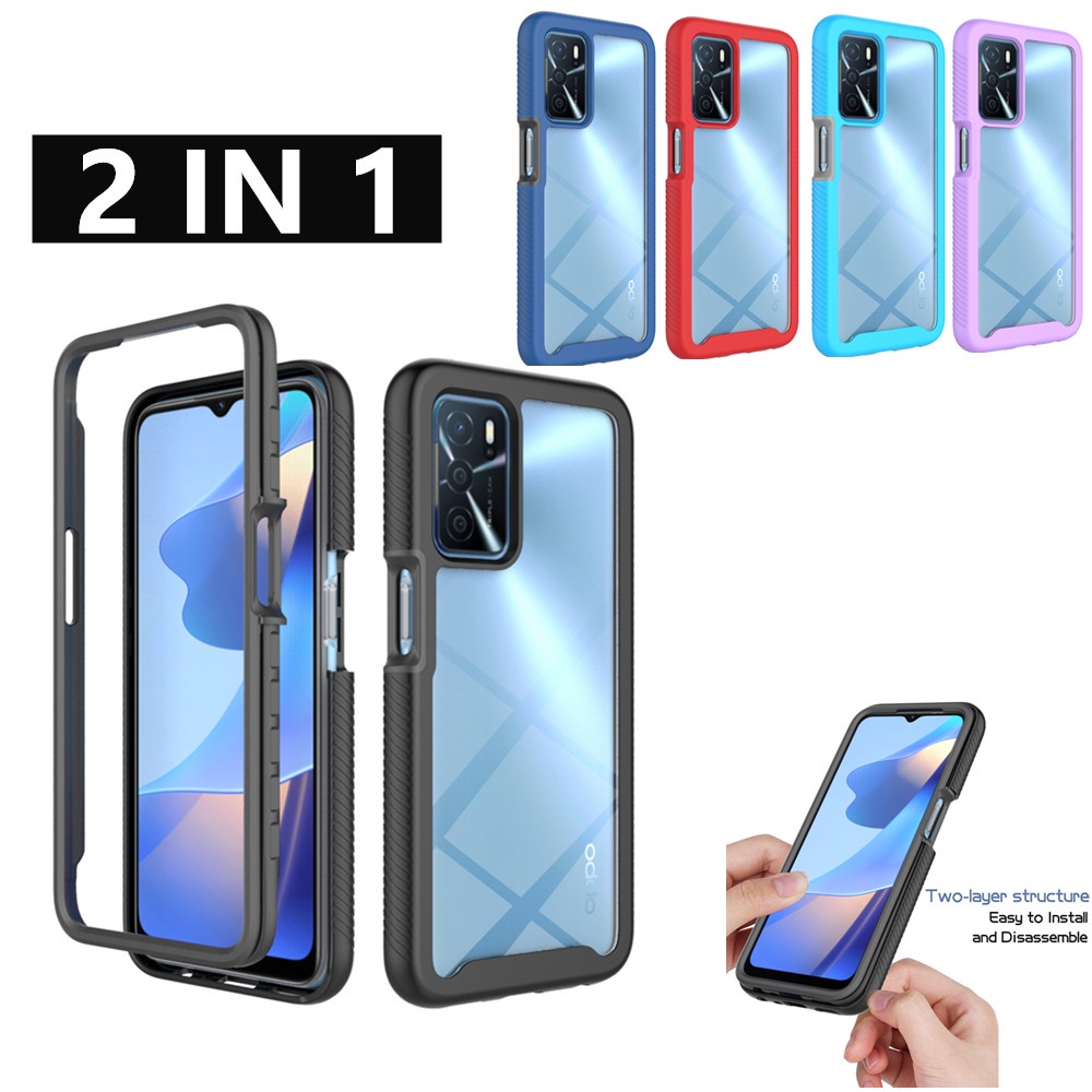 2 in 1Hybrid Shockproof Armor Case For Oppo A96 A95 A74 A54 A94 5G A16 ...