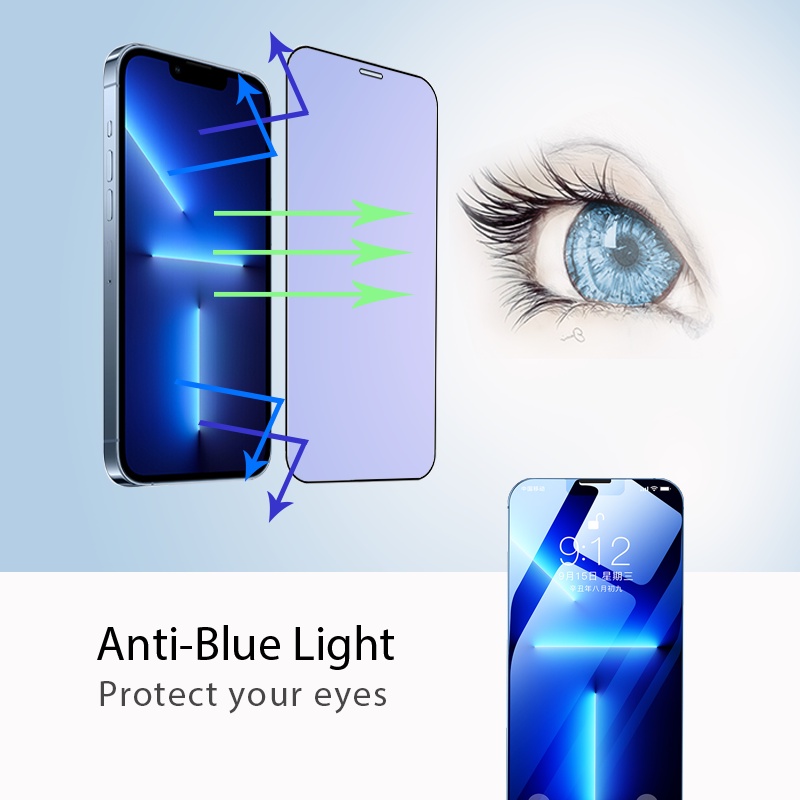 TOLIF Anti Blue Light Tempered Glass Full Coverage Screen Protector For Apple iPhone 6 6S 7 8 SE ...