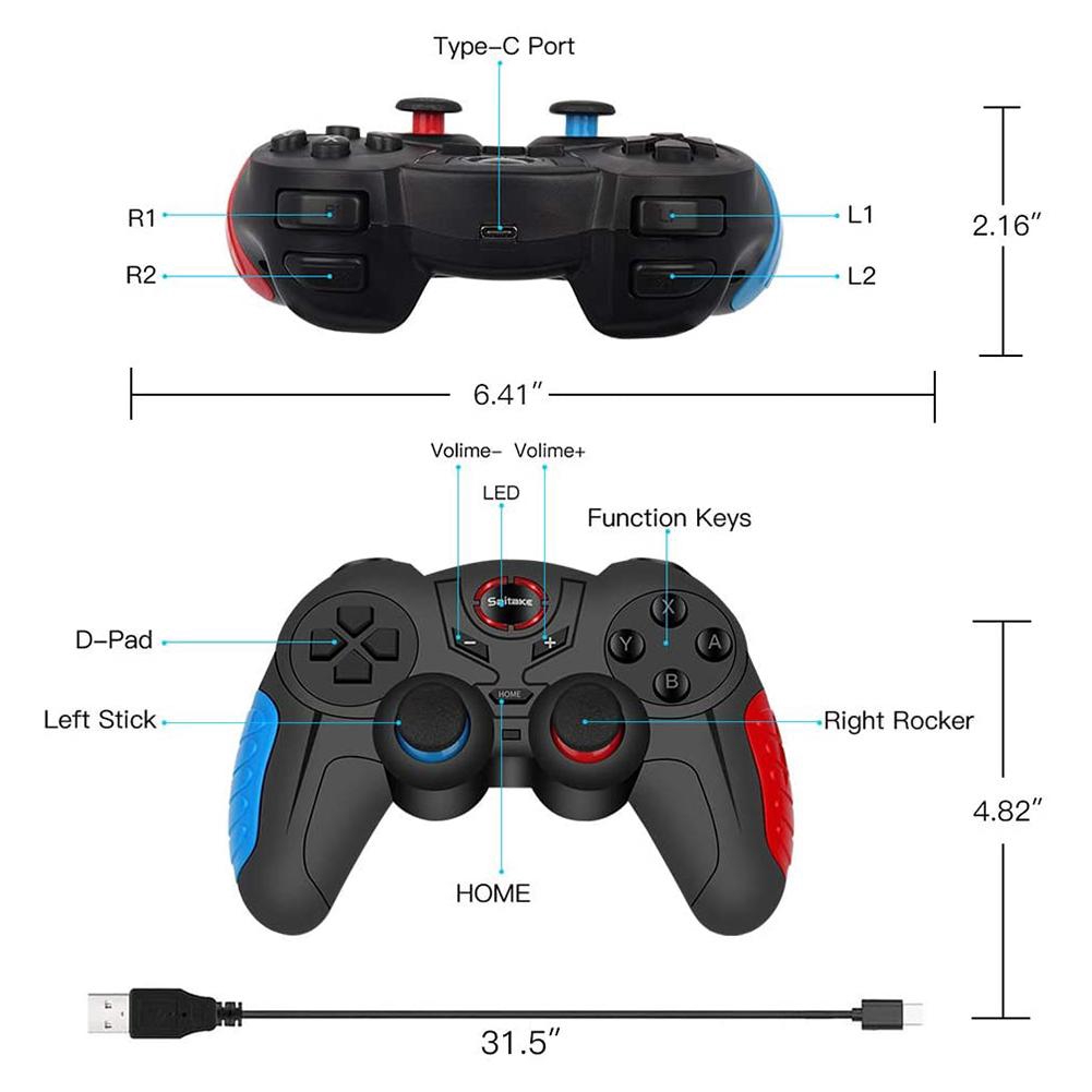 【Go】Game Controller Comfortable Durable Wireless Gamepad Joystick Bluetooth Game Machine for ...