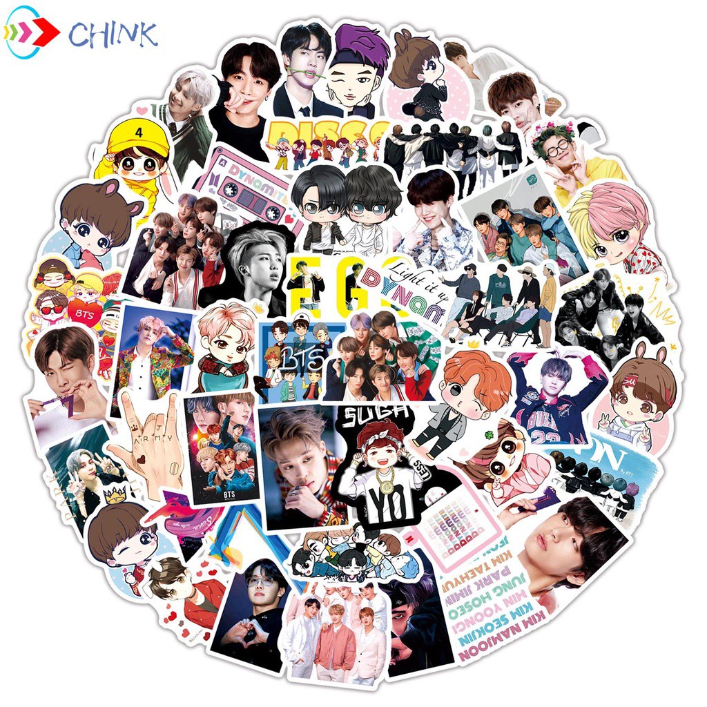 สติกเกอร์ PVC ลายกราฟิก BTS สไตล์เกาหลี สําหรับติดตกแต่งแล็ปท็อป ...