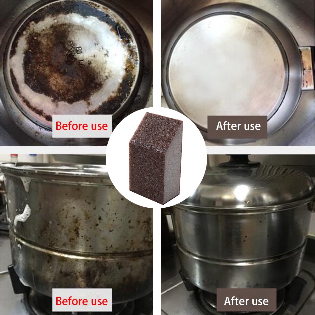 Cleaning Brush Sponge Multifunctional Rust Dirt Bowl Wash Pot Clean Eco ...