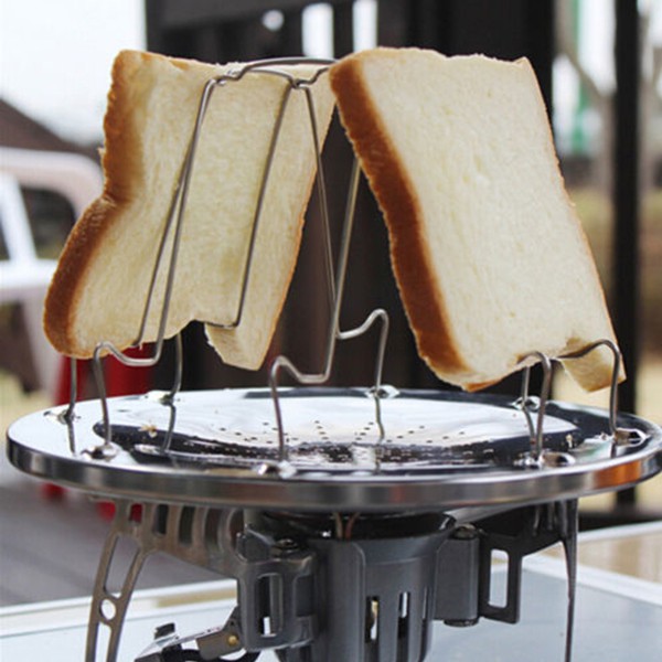 4 Slice Camping Bread Toast Tray Gas Stoves Cooker BBQ Camping Toaster ...