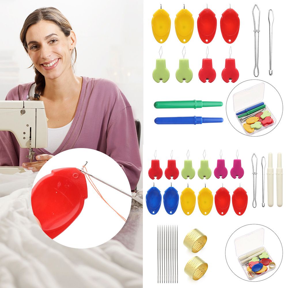 ROW Easy Use Sewing Threaders Plastic Seam Rippers Needle Threader DIY ...