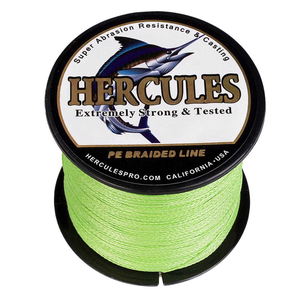 500M Fluorescent Green 6lb-100lb Hercules Pe Braid Fishing Line Strong ...