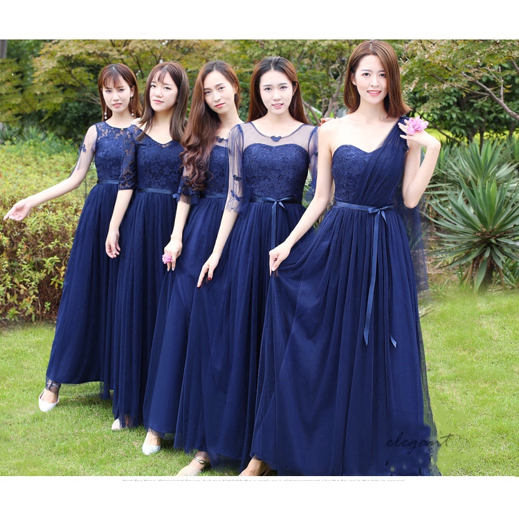 Elegant Blue Wedding Dinner Evening Dress Gown Bridesmaid Dresses【135cm ...