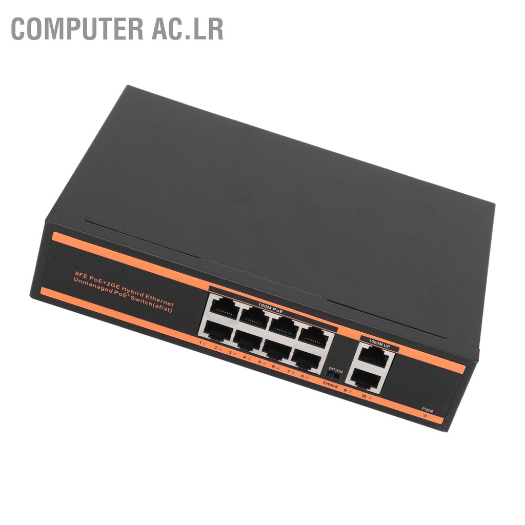 Computer Ac.Lr สวิตช์ Poe 10 พอร์ต 802.3af โลหะ ประหยัดพลังงาน 100240V ...