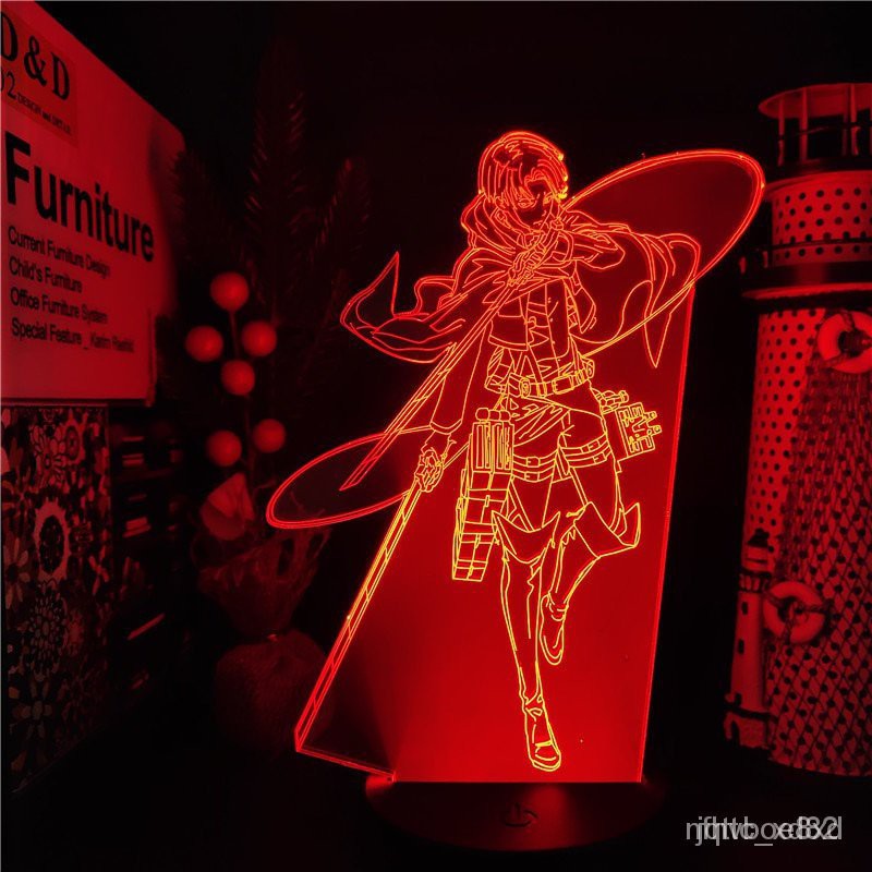จุดแท้FigureAttack On Titans Levi Ackerman 3D LED Nightlights ANIME ...