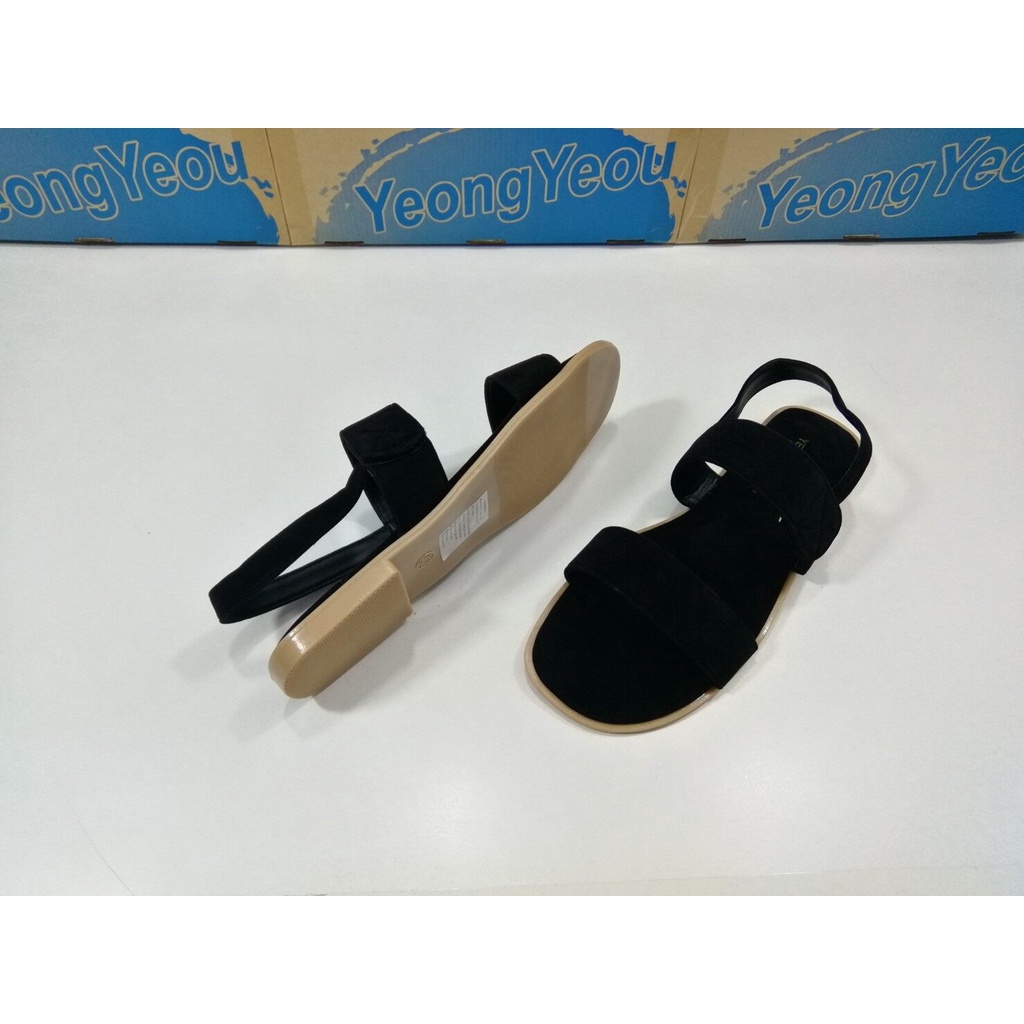 yeong yeou รองเท้าแตะแฟชั่นส้นแบนสองตอนกำมะหยี่รัดส้นบิ๊กไซส์ รหัสyy316 ...