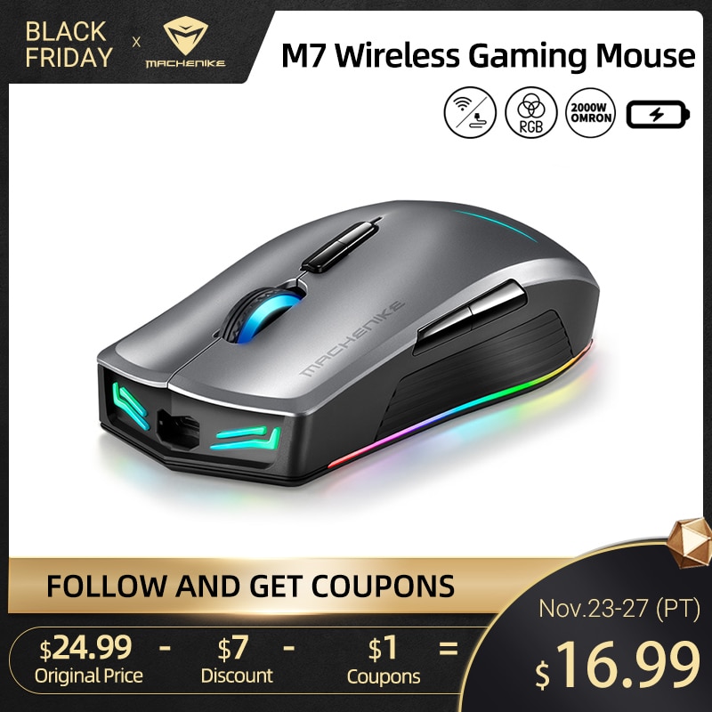 Machenike M7 wireless mouse gaming mouse 16000 DPI OMRON RGB backlight ...