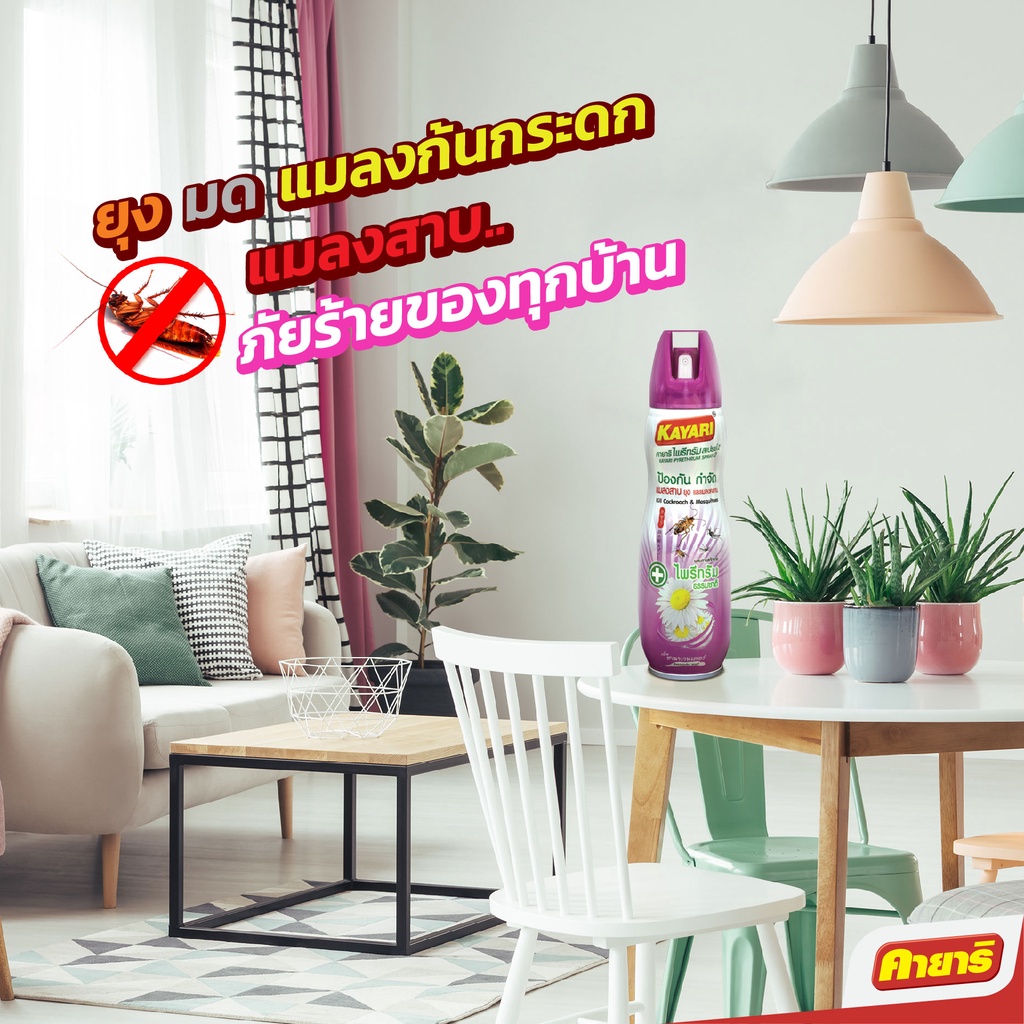 KAYARI PYRETHRUM Spray คายาริ ไพรีทรัม สเปรย์กำจัดแมลง กำจัดยุง แมลงวัน ...