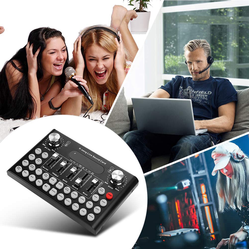 Live Sound Card F9 Universal Voice Change Audio Mixer Adapter Card with ...